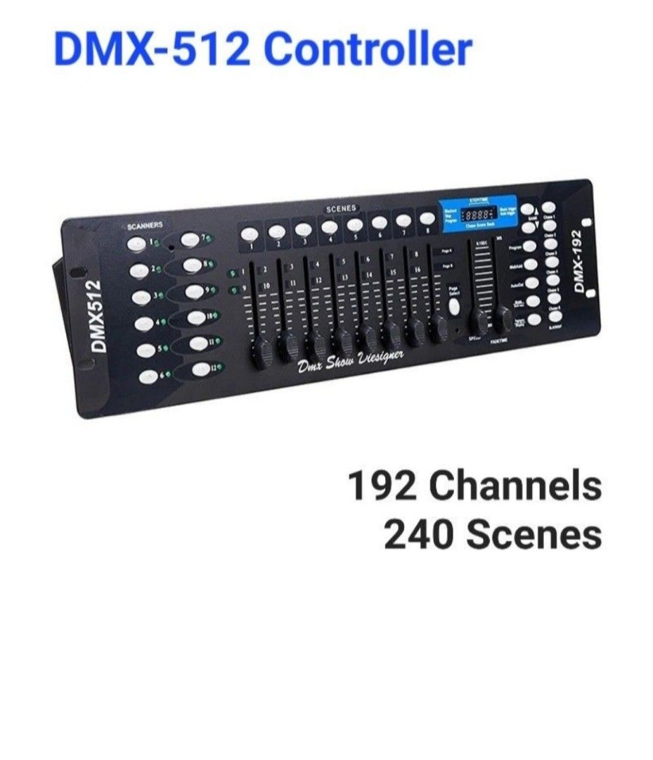 DMX-512 Controller 192 Channels 240 Scenes For Professional Lighting ...