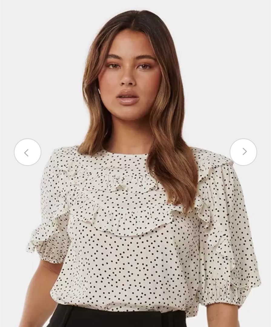 Ever New / forever New polka dots puff sleeve blouse, Women's Fashion ...