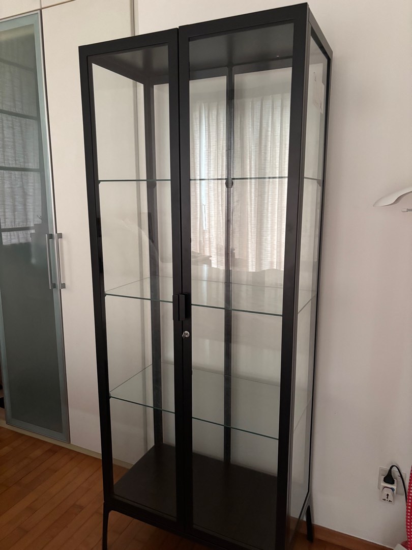 Glass cabinet with lock, Furniture & Home Living, Furniture, Shelves ...