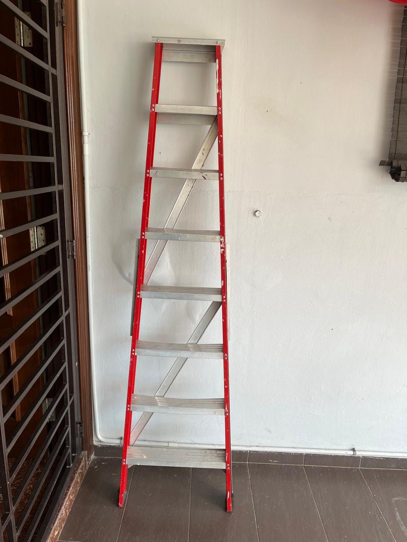Heavy duty Aluminum Single side ladder - 8 steps, Furniture & Home ...