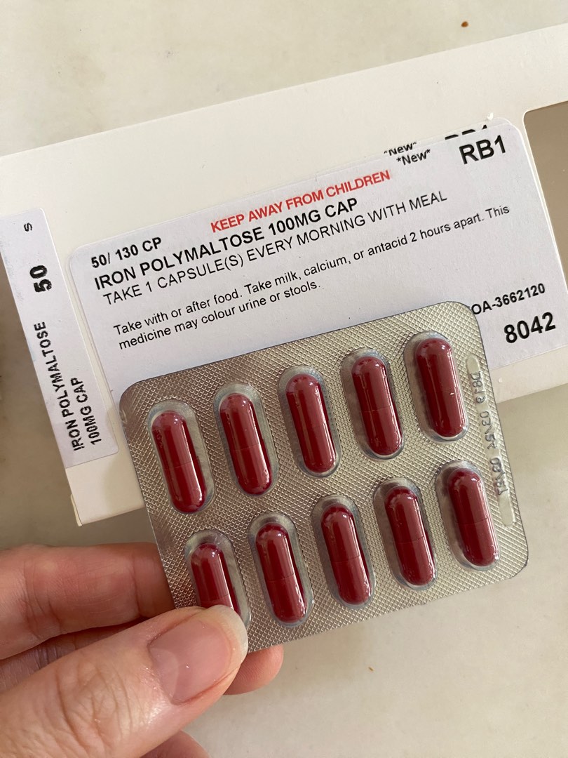 Iron polymaltose 100mg, Health & Nutrition, Health Supplements ...