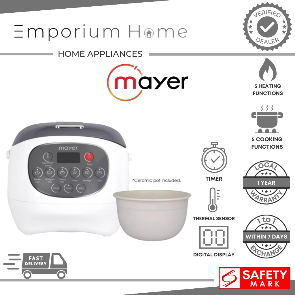 Mayer 0.8L Rice Cooker with Ceramic Pot MMRC20, TV & Home Appliances ...