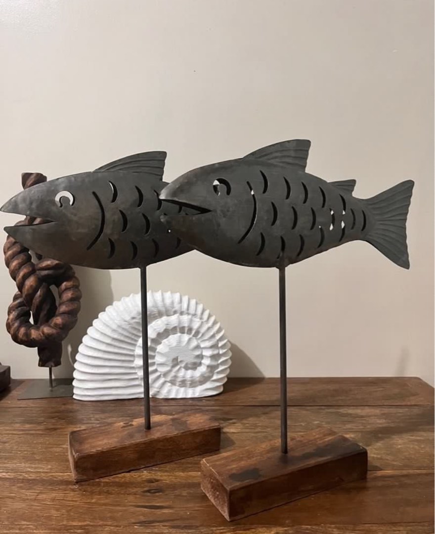 Metal fish table top decor, Furniture & Home Living, Home Decor, Other ...