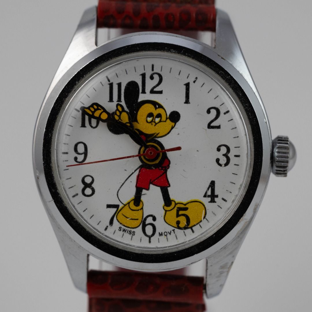 Mickey Mouse Swiss Movement Vintage Watch, Luxury, Watches on Carousell