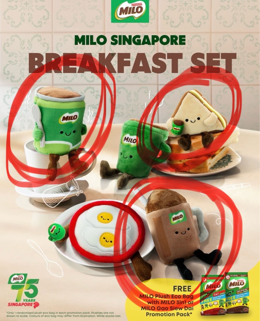 Milo Kaya Toast / Milo Peng / Milo Tin Plush Breakfast Set, Hobbies ...