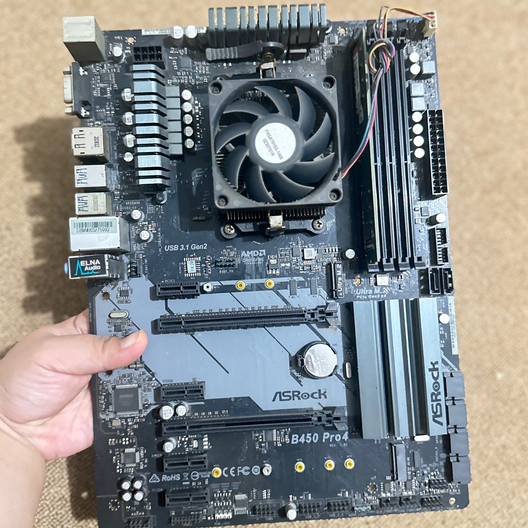 Motherboard ASROCK B450 Pro4, Elektronik, Bagian Komputer & Aksesoris ...