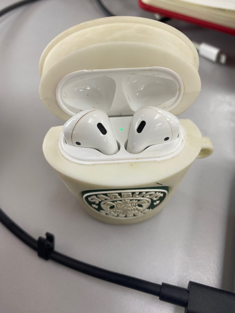 Original Air Pods 1st gen with Starbucks cover, Audio, Earphones on ...
