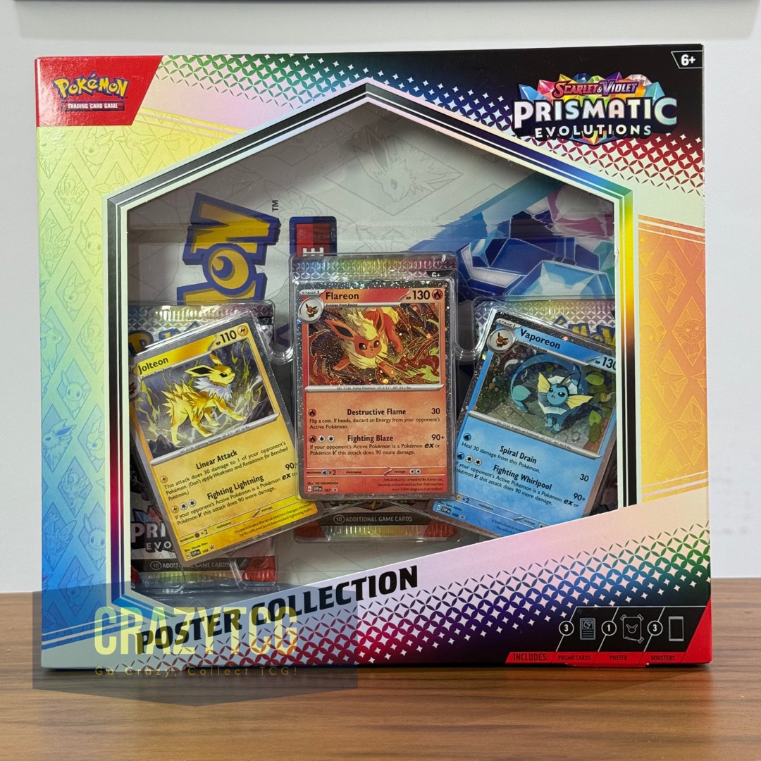 美版ptcg SV8.5 — Prismatic Evolutions Poster Collection 伊貝poster set 伊布poster set, 興趣及遊戲, 玩具 & 遊戲類 ...
