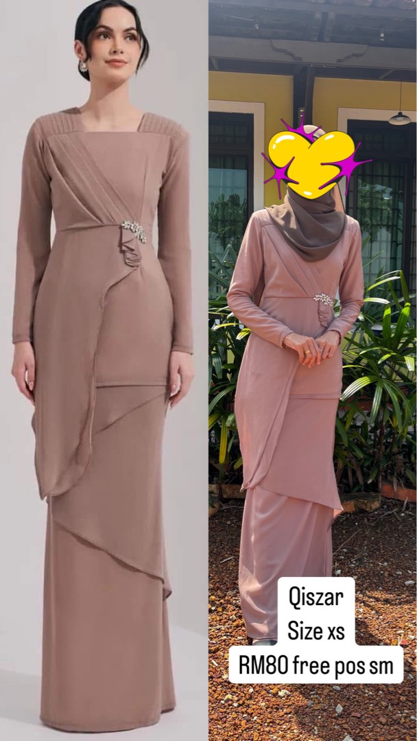 Qiszar Nude, Women's Fashion, Muslimah Fashion, Baju Kurung & sets on Carousell