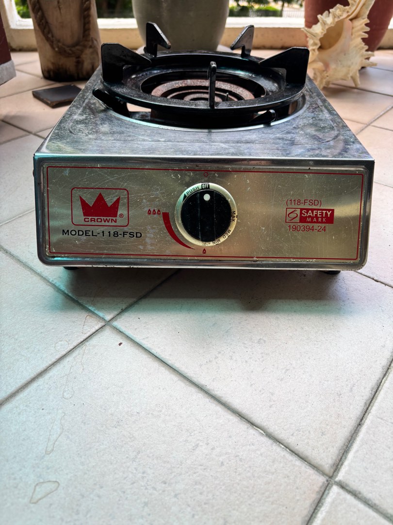FREE Single Gas Stove Crown 118-FSD, TV & Home Appliances, Other Home ...