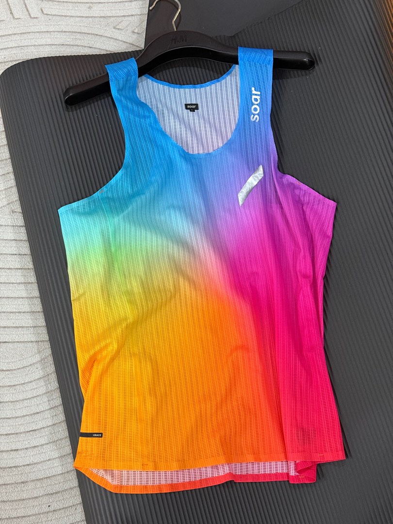 SOAR Running Rainbow Running Race Vest Large, Men's Fashion, Activewear ...