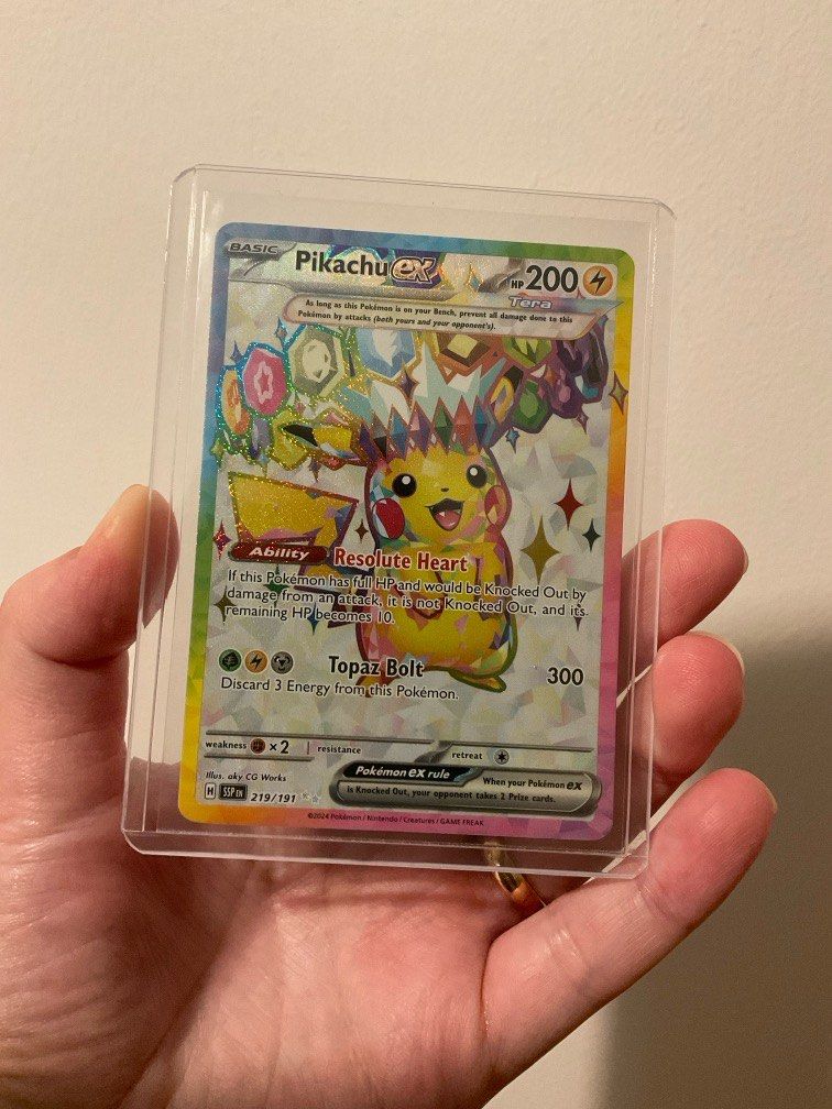SSP 219 Pikachu ex Full Art Surging Sparks Pokemon Tcg card, Hobbies ...