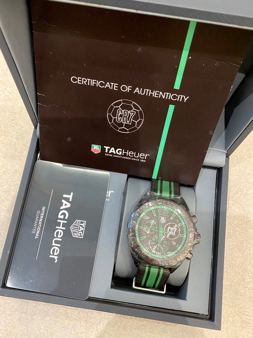 TAG HEUER CRISTIANO RONALDO CR7 GREEN FLASH CHRONOGRAPH REF CAZ1113 ...