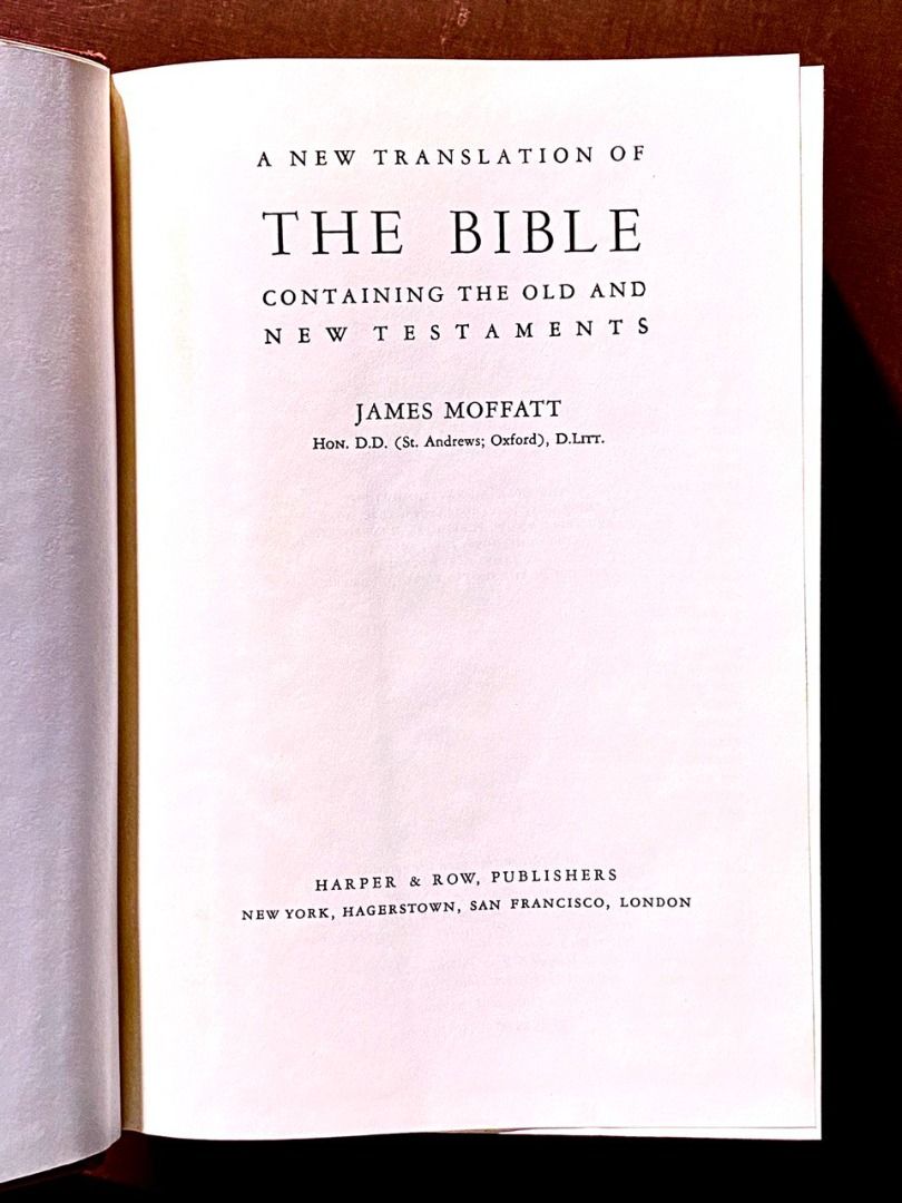 The Bible: James Moffatt Translation (with Concordance), Hobbies & Toys ...