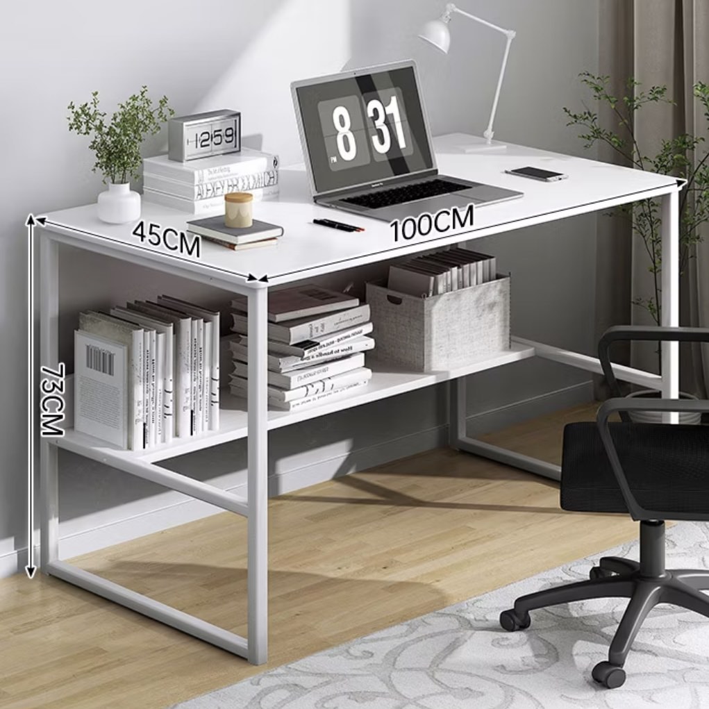 White Steel Writing Desk | Minimalist Study Writing Desk | Computer ...