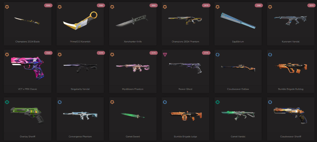 WTS Valorant Account 10 Premium Skins TTS RM838.50 + Limited Champions ...