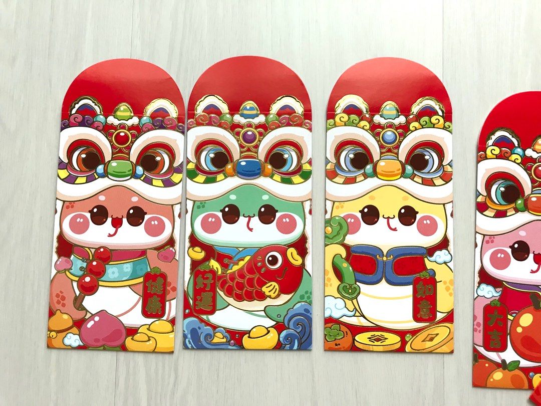 6pcs 2025 PENI Concept Store snake red packet / ang pow pao, Hobbies ...