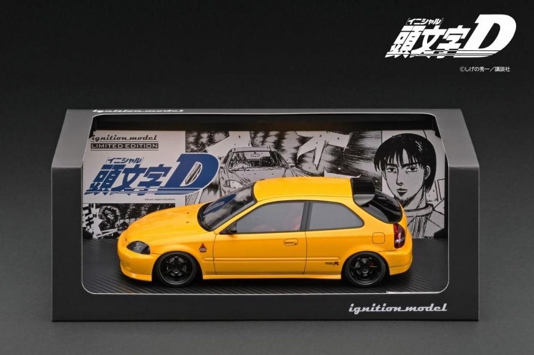全新 日版 INITIAL D Honda CIVIC EK9 Type R 1/18 ignition model diecast ...