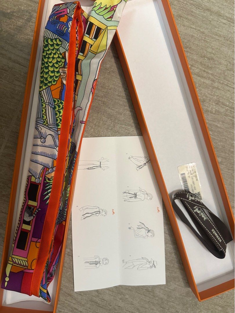 絕版 Hermes Twillon 動物之城 Animapolis 絲巾 twilly twins maxi twilly mini ...