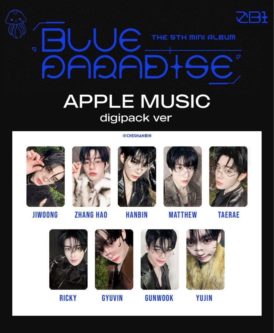 ☃️ WTS/LFB ZEROBASEONE BLUE PARADISE APPLE MUSIC DIGIPACK POB pc ☃️ ...