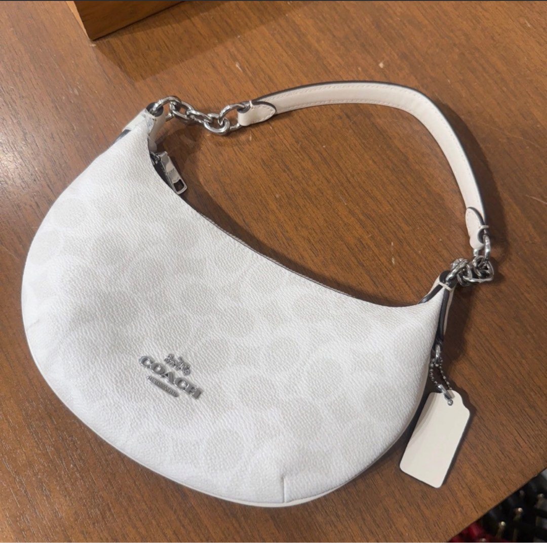 Coach mini payton hobo signature white, Women's Fashion, Bags & Wallets ...