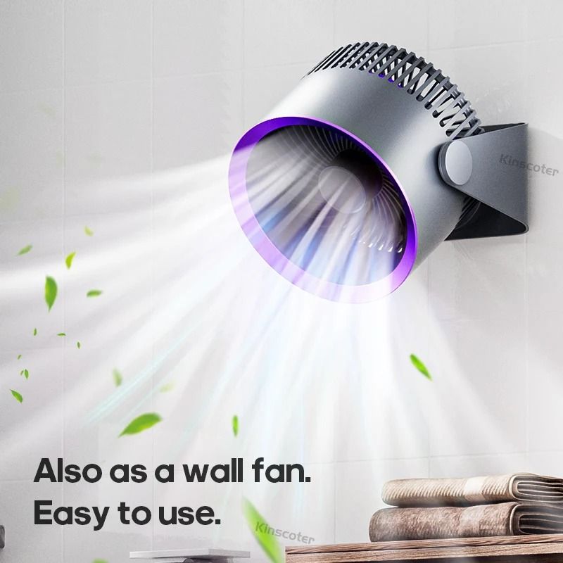 Cordless Kitchen Wall Mount Electric Fan, 4000mAh USB Home Desktop Air ...