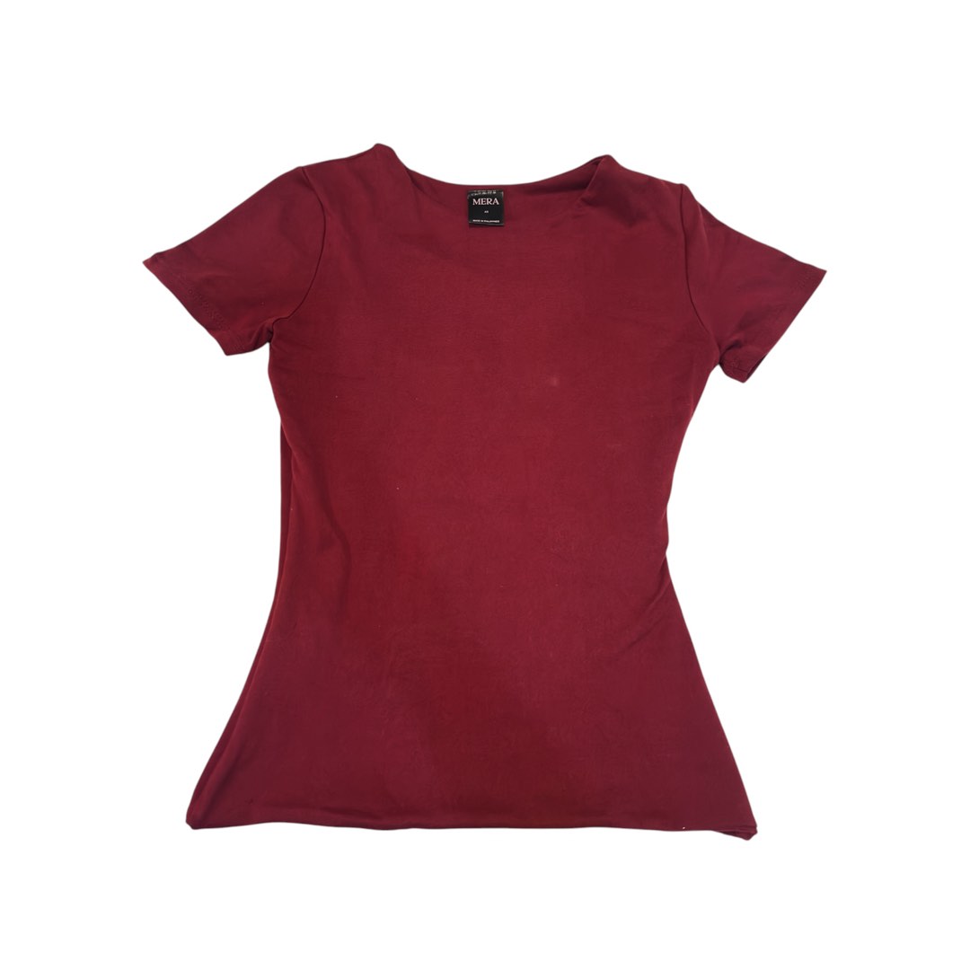 Dark red mera top, Women's Fashion, Tops, Blouses on Carousell