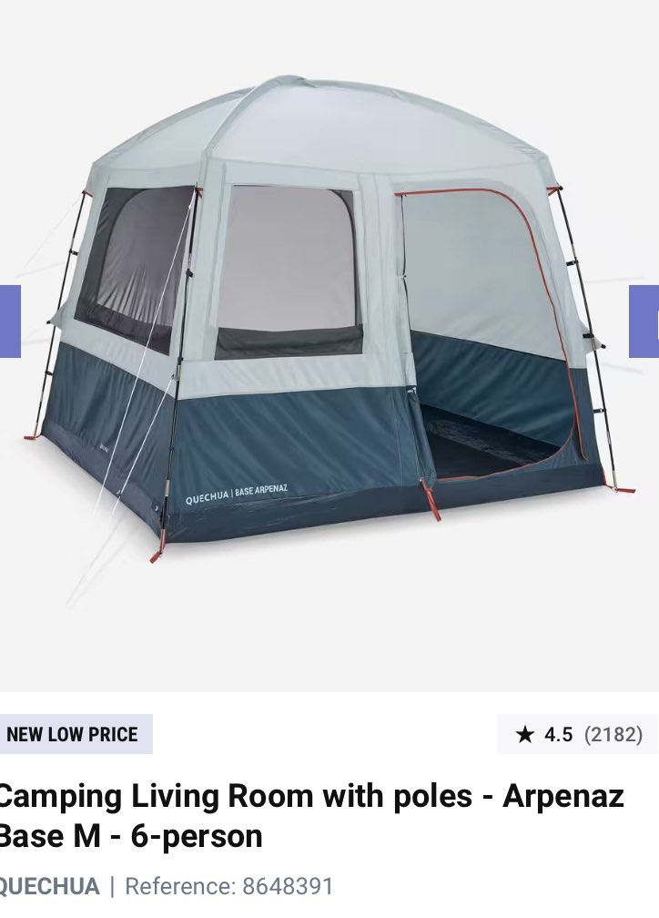 Dechatlon Camping Shelter, Sports Equipment, Hiking & Camping on Carousell