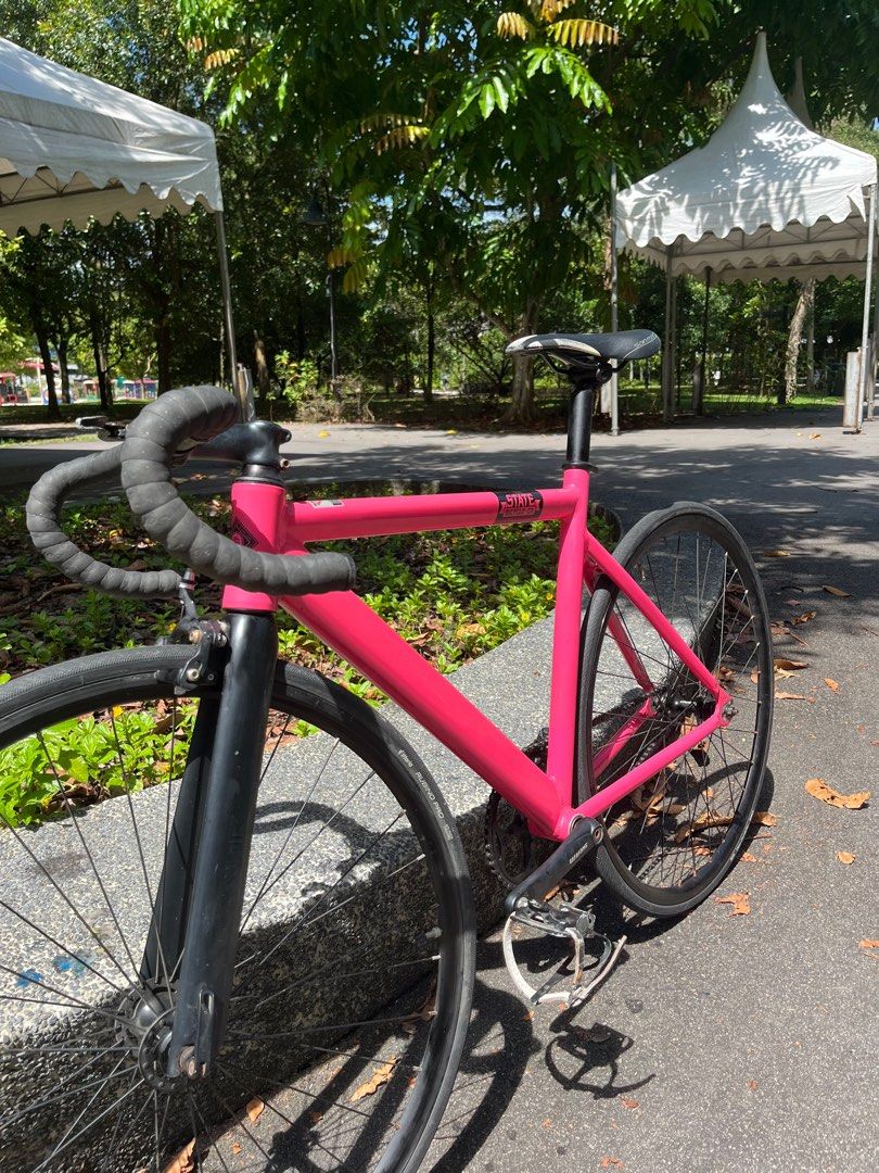 Full Bike Fixed Gear State Bicycle Co. Black Label Hot Pink, Sports ...