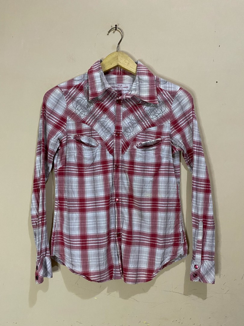 HYSTERIC GLAMOUR JAPAN PLAID SHIRT WOMEN ISSEY MIYAKE YOHJI YAMAMOTO ...