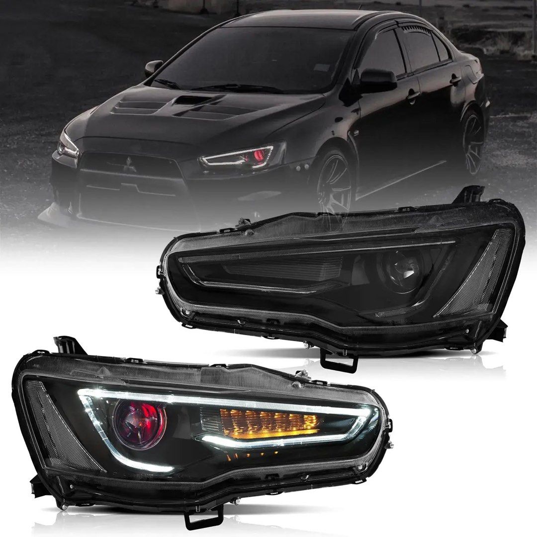 Mitsubishi Lancer Evo X Proton Inspira 2008-2017 LED VLAND Headlamp DRL ...