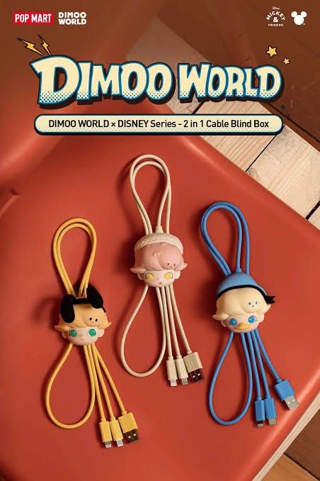 ORIGINAL DIMOO WORLD X DISNEY SERIES 2 IN 1 CABLE CHARGER LIGHTNING ...