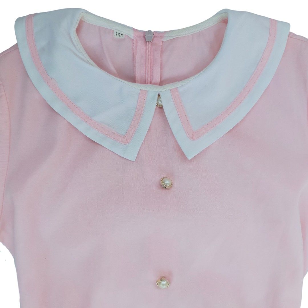 Pink Sailor Collar Pearl Button Dress | kawaii harajuku japanese cute ...