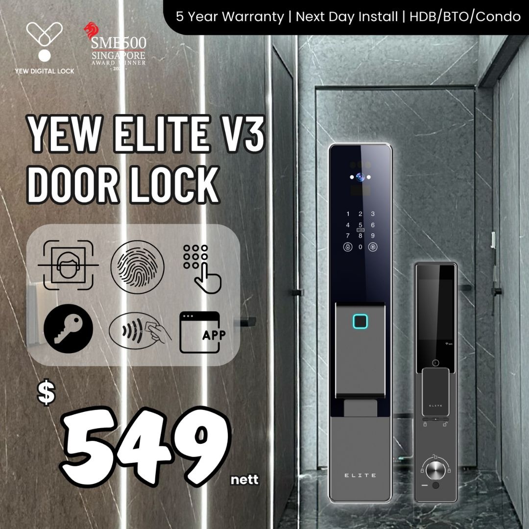 Yew V3 Facial Recognition Digital Door Lock | Free Installation | Next ...