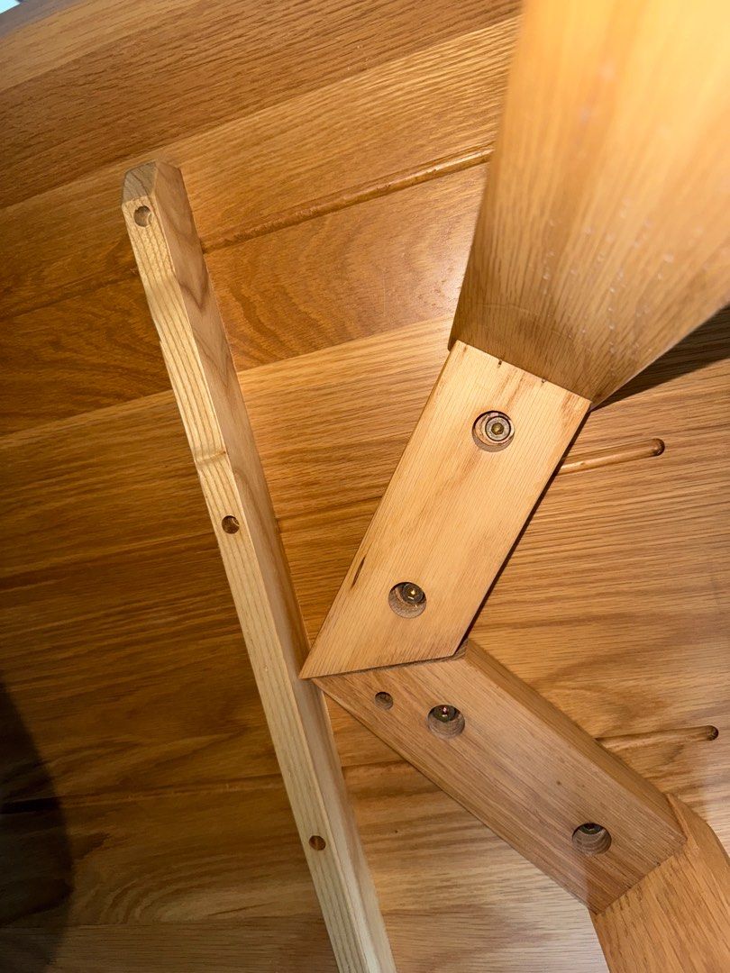 1.6mL x 0.8mW Solid Oak Wood Dining Table & IKEA Chairs Set, Furniture ...