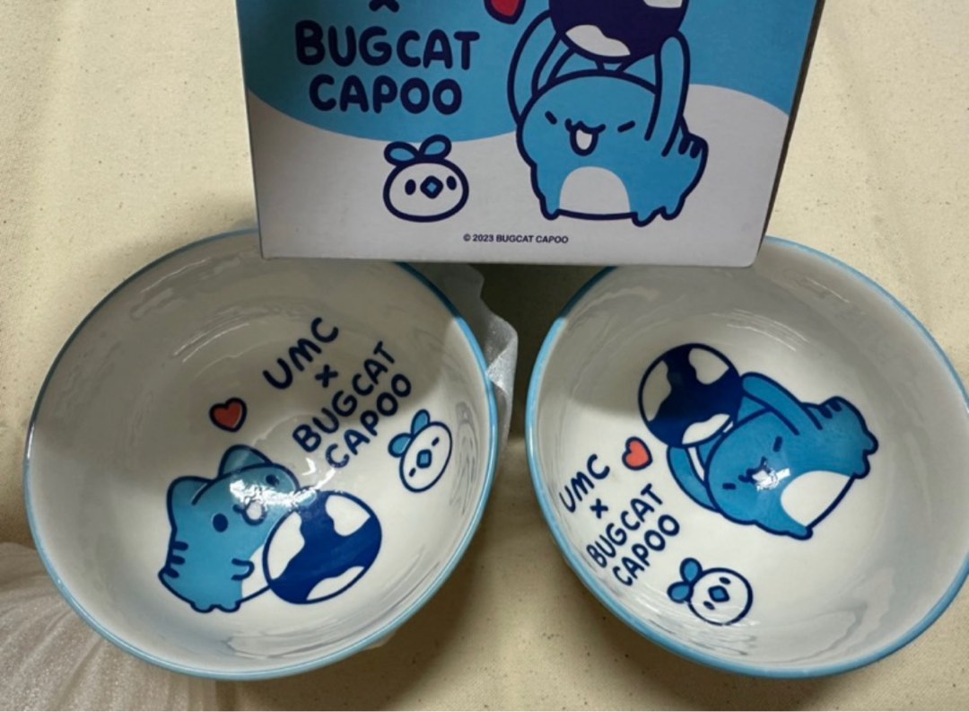 2023｜ 咖波碗兩入組｜BUGCAT CAPOO|聯電.聯華電子.股東紀念品, 家具及居家用品, 廚具和餐具, 餐具和餐具在旋轉拍賣