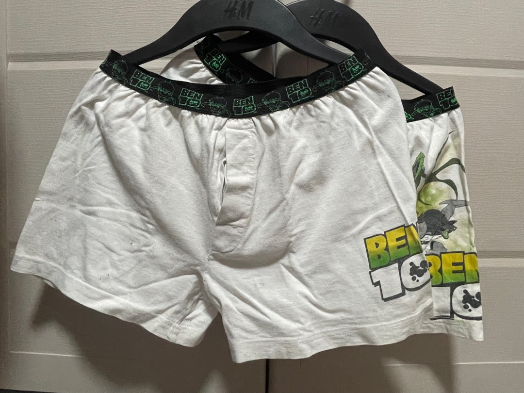 2 Ben 10 white boxer brief size L, Babies & Kids, Babies & Kids Fashion ...