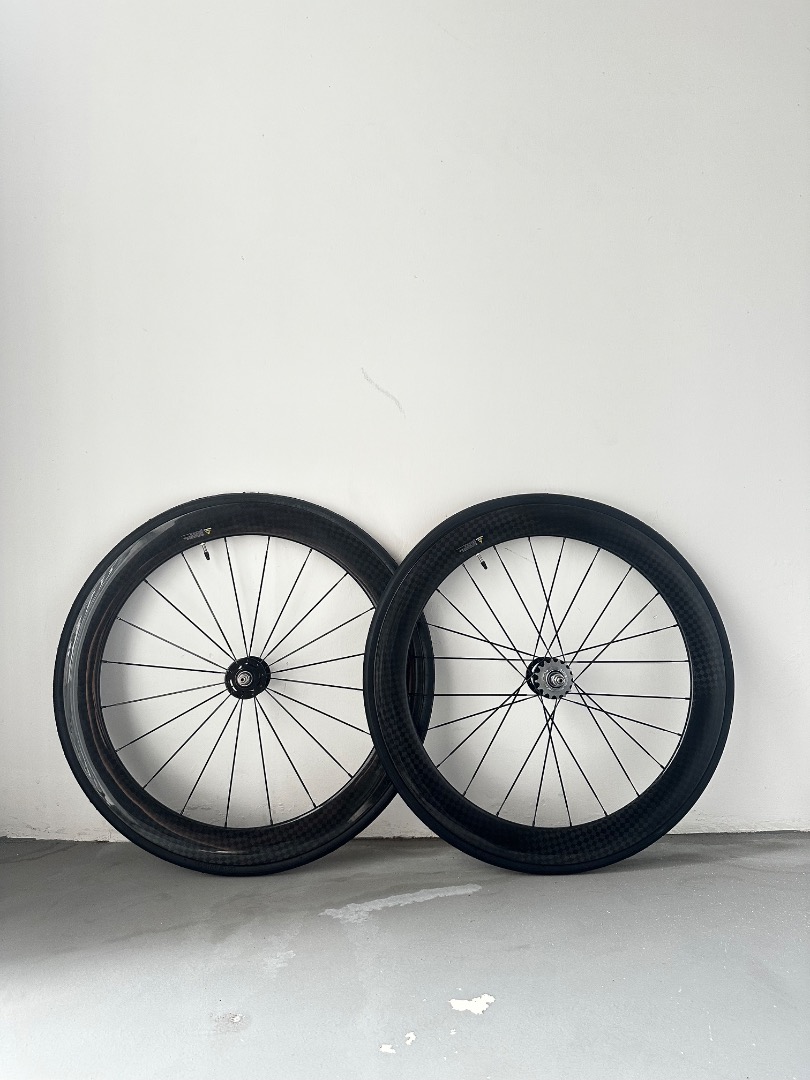 60mm Carbon Wheelset ws 12k Glossy (WTT/WTS) Fixie Track Fixed Gear ...
