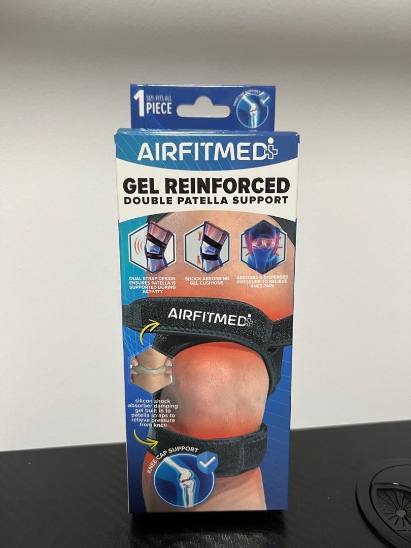 Airfit Medi Gel Reinforced Double Patella Support, Health & Nutrition ...