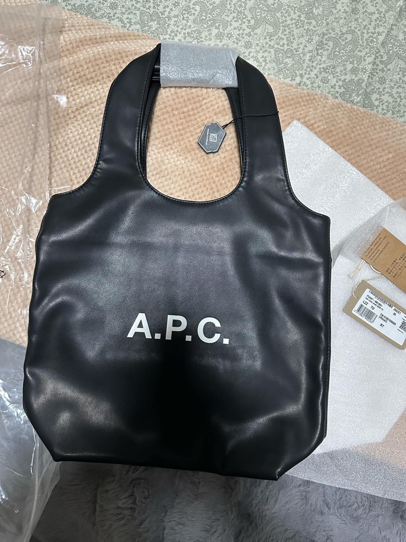 APC ninon logo print leather tote, Luxury, Bags & Wallets on Carousell