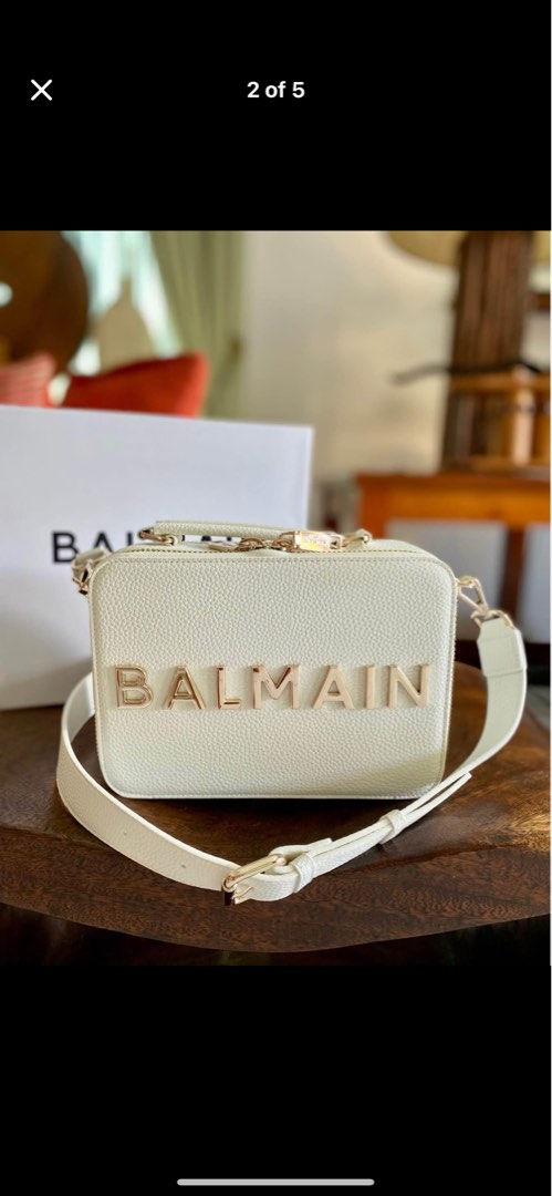 Balmain Paris Unisex Full Leather Crossbody Bag, Women's Fashion, Bags ...