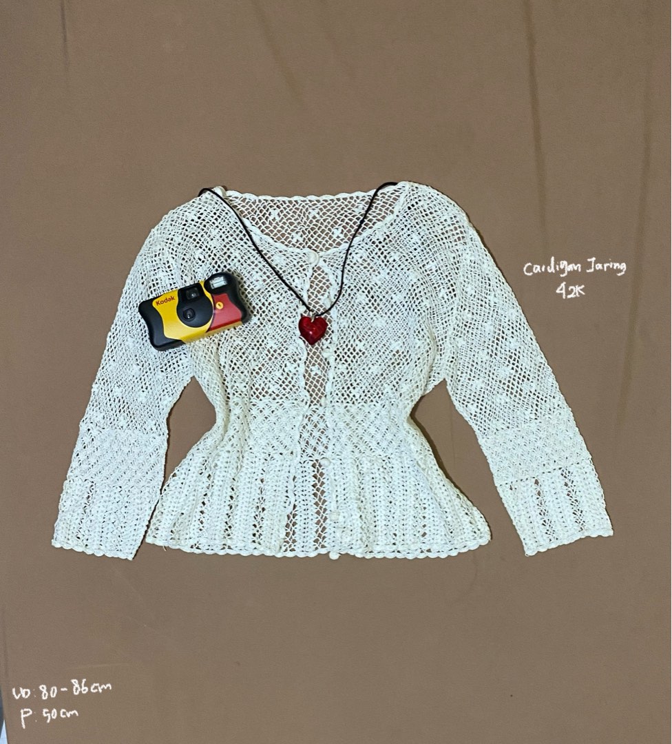 Cardigan Putih Jaring vintage fairycore milkmaid morikei sawako outfit ...