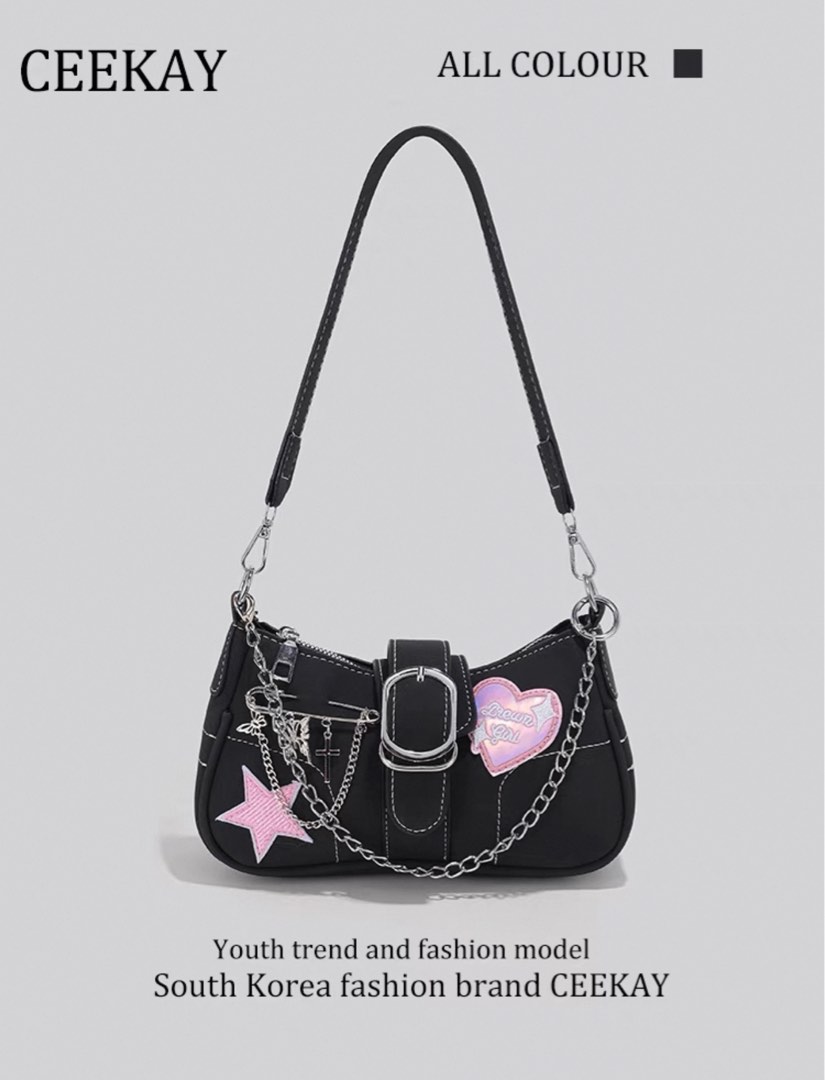 CEEKAY BLACK Y2K BAG, Women's Fashion, Bags & Wallets, Shoulder Bags on ...