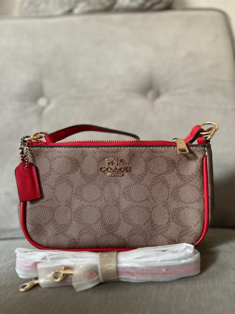 Coach top handle pouch bags, Fesyen Wanita, Tas & Dompet di Carousell