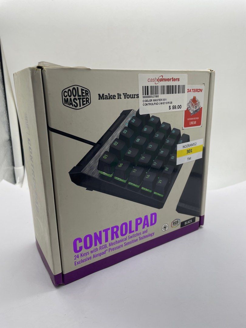 Cooler Master ControlPad 24 Keys with RGB, Gateron Switches and Exclusive Aimpad Pressure ...