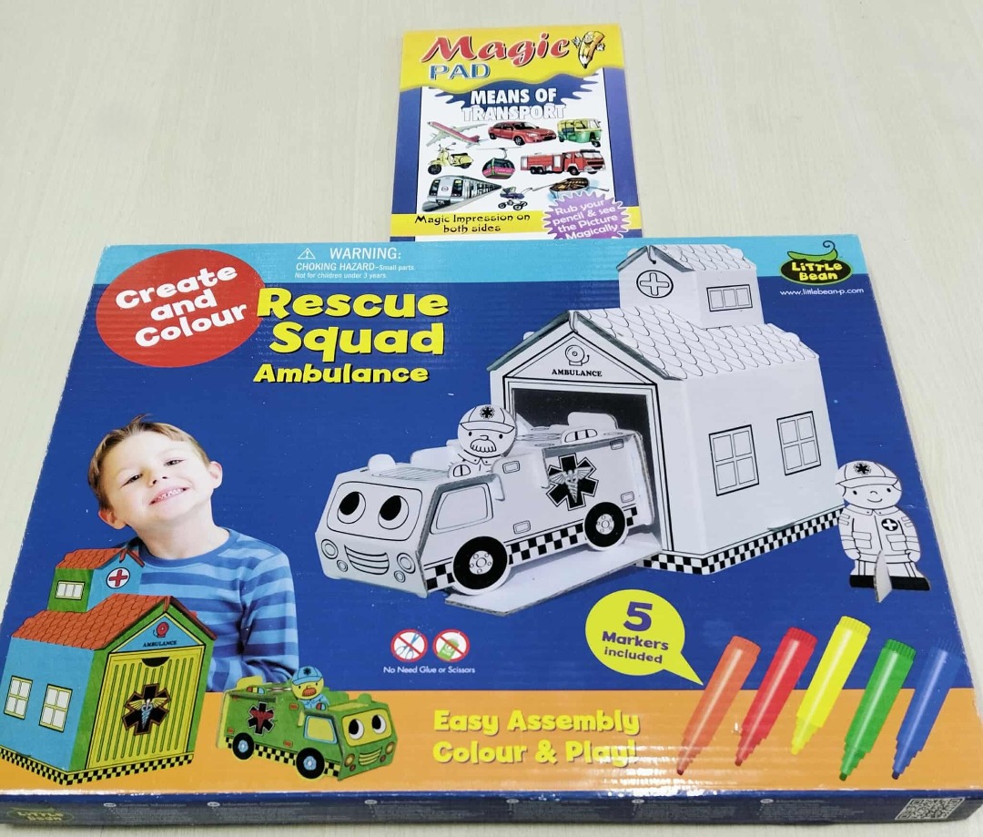Create & Color Rescue Squad Ambulance Easy Assembly, Hobbies & Toys ...