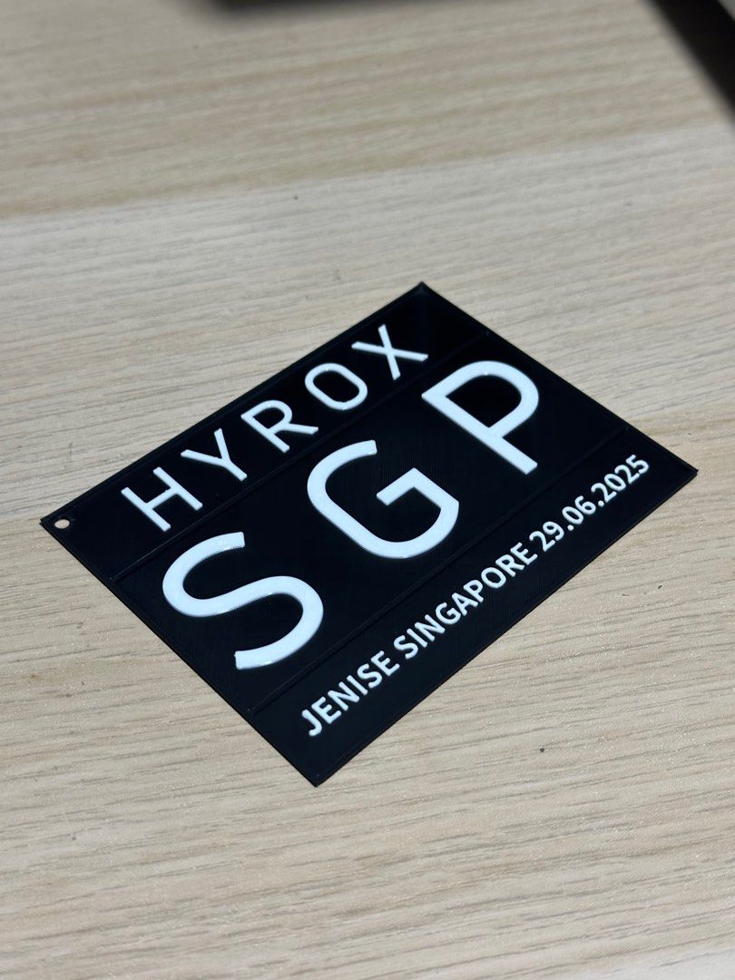 Custom HYROX Singapore 2025 Bangkok 2026 Name Plate Keychain (3D ...
