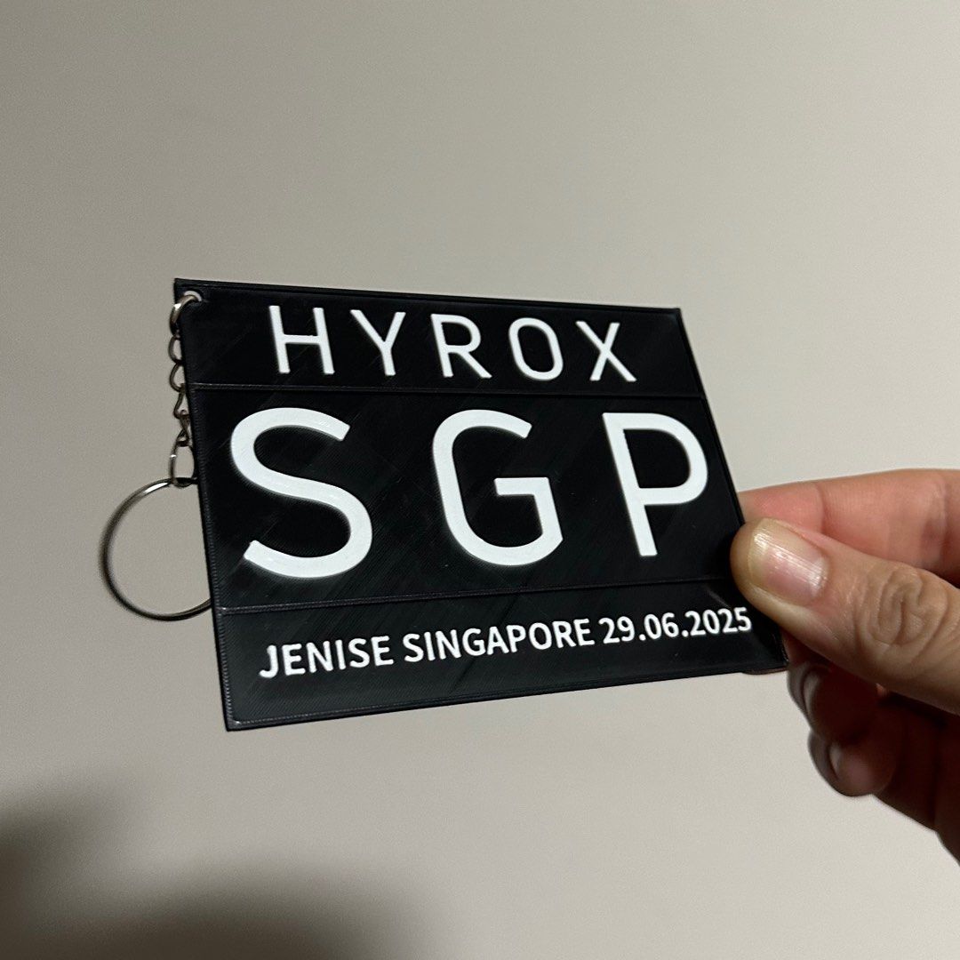 Custom HYROX Singapore 2025 Bangkok 2026 Name Plate Keychain (3D ...