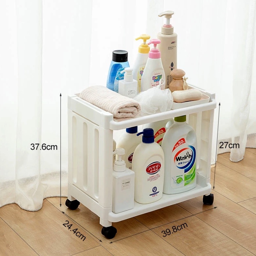 Detergent Storage Rack | Rolling Utility Shelf | Two Layer Organizer ...
