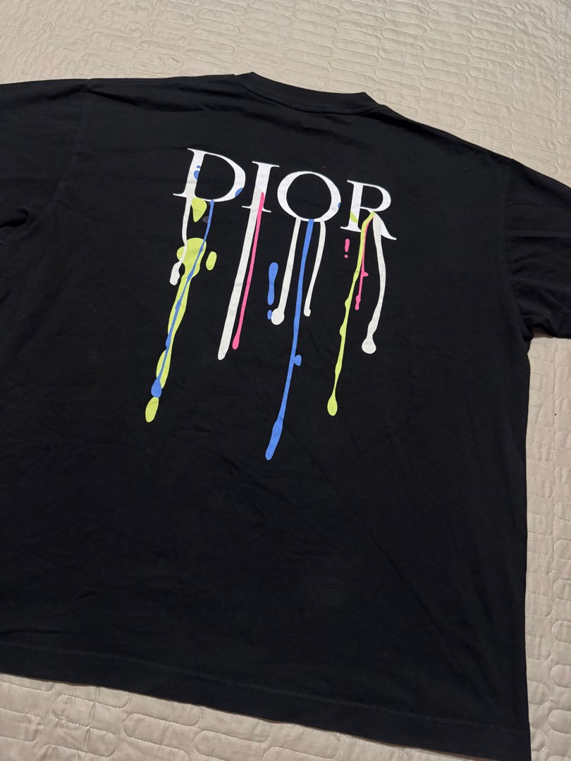 Dior Paint Logo Tee, Men's Fashion, Tops & Sets, Tshirts & Polo Shirts ...